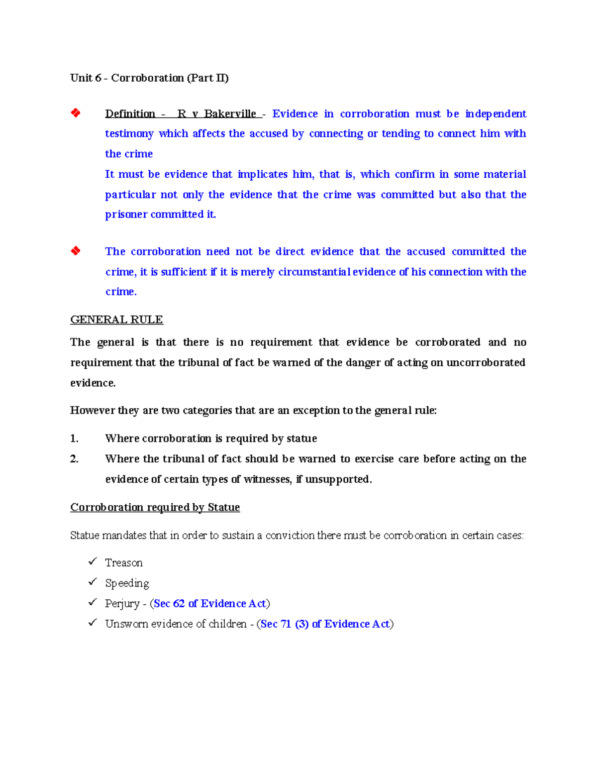 Unit 6 Notes - Corroboration - Unit 6 - Corroboration (Part II ...