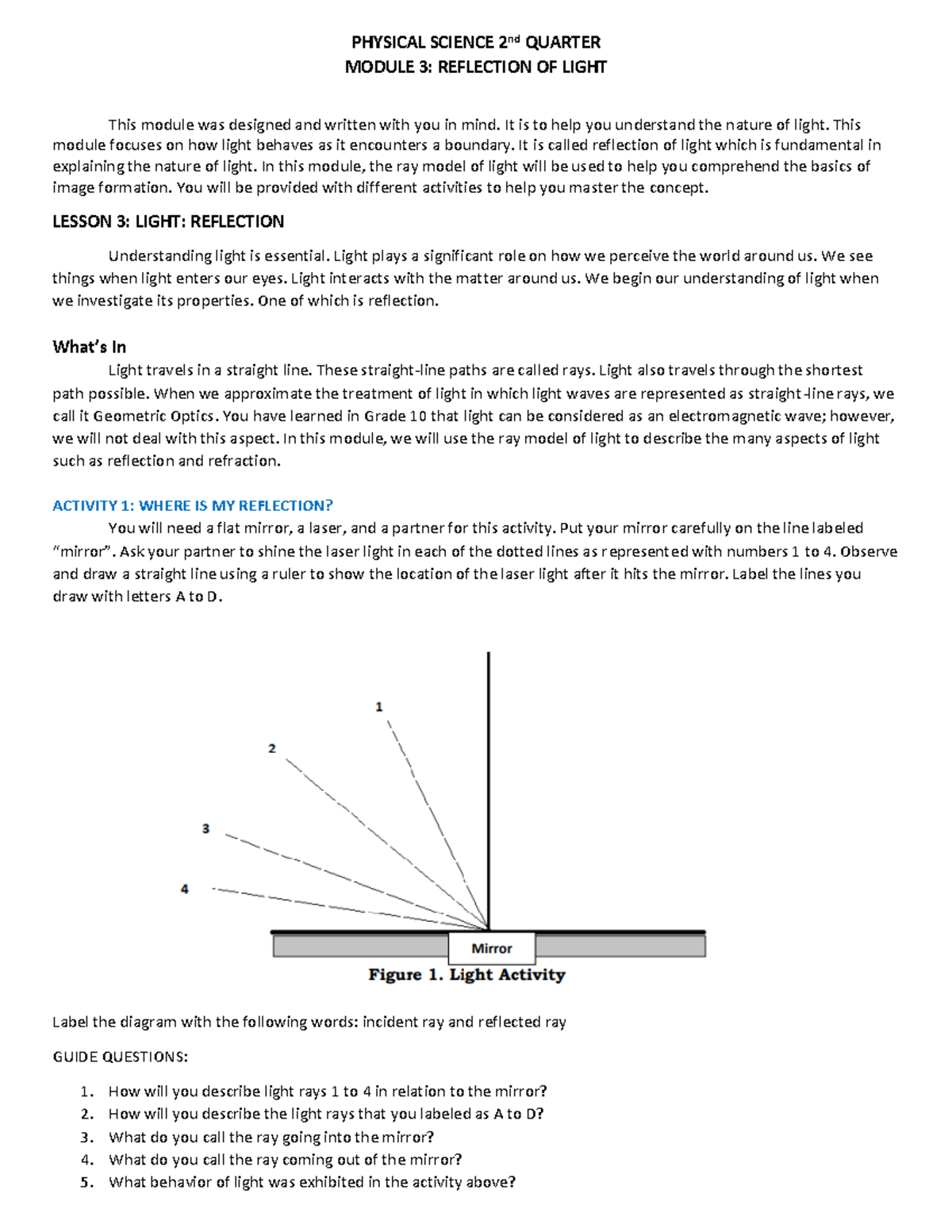 Module 3 Physical Science 2nd Quarter - PHYSICAL SCIENCE 2nd QUARTER ...