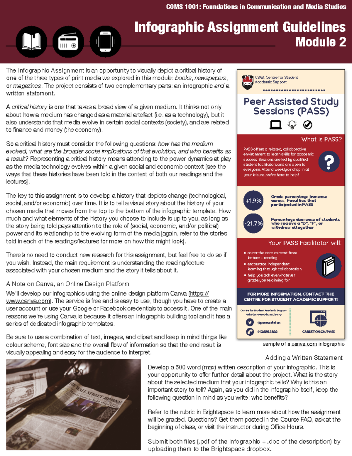 COMS 1001 - Infographic Assignment Guidelines - Infographic Assignment Guidelines The ...