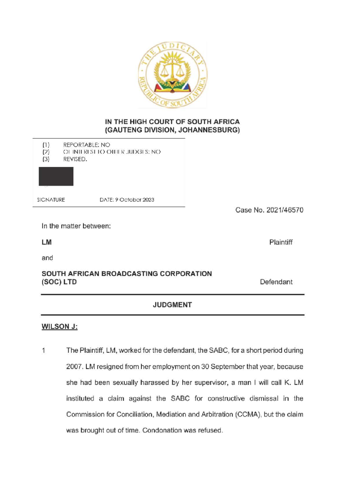 1125 - very helpful - IN THE HIGH COURT OF SOUTH AFRICA (GAUTENG ...