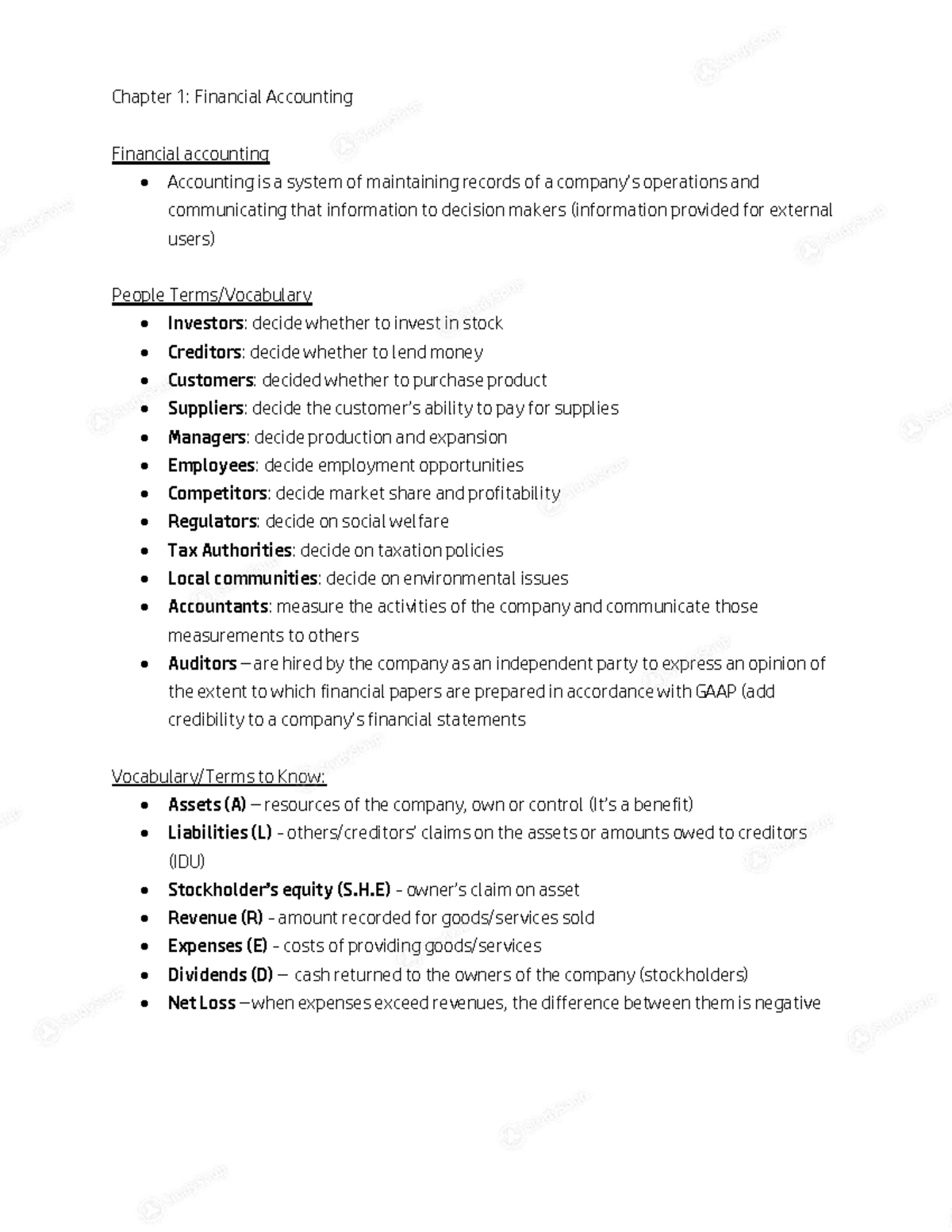 Chapter 1 Financial Accounting - Financial accounting Accounting is a ...