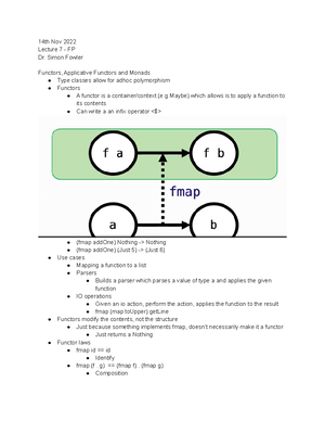 Functional Programming Bullet Pointed Key Concepts 2022/2023 - Functors ...