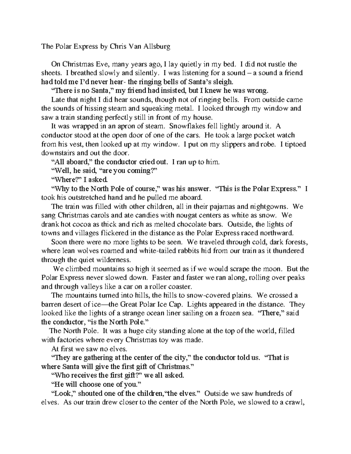 The Polar Express - LIT - The Polar Express by Chris Van Allsburg On ...