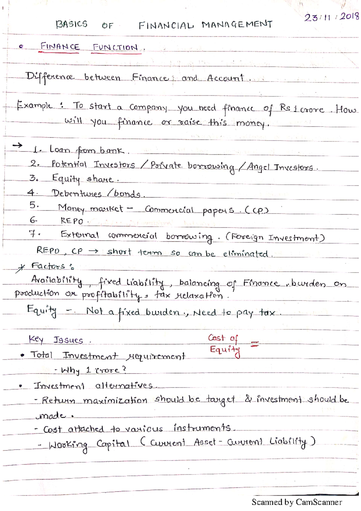 Bo FM - Basics of FM notes - BASICS OF FINANCIAL MANAGEMENT FINANCE ...
