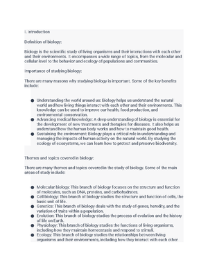 Unit 1 Biology 199 Notes - BIOLOGY 199- August 23, 2021 What is Life ...