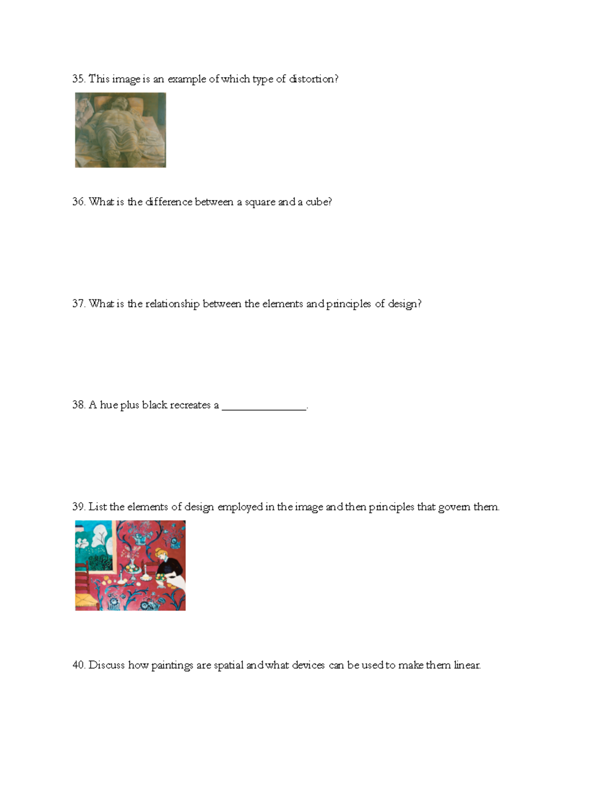 Document (38) - ARTS 1301 - This image is an example of which type of ...
