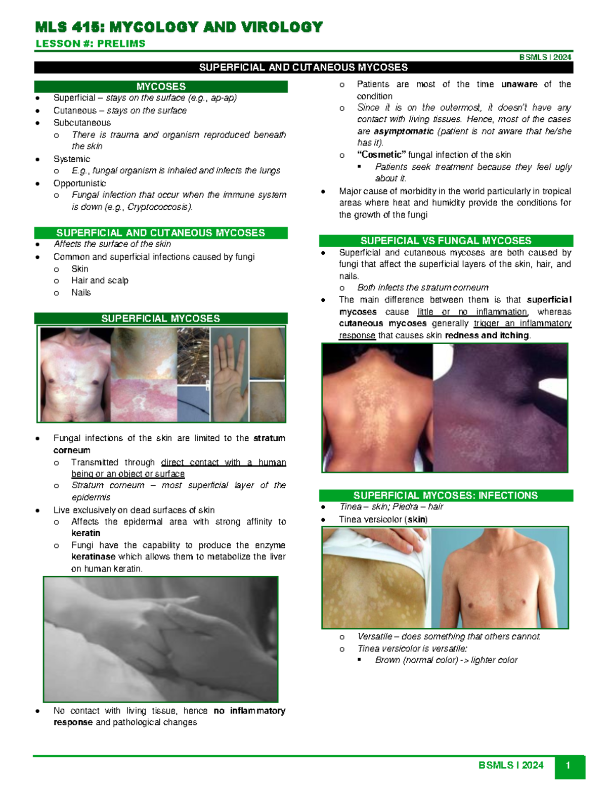 Mycoviro Week-4-Superficial-and-Cutaneous-Mycoses - LESSON #: PRELIMS ...