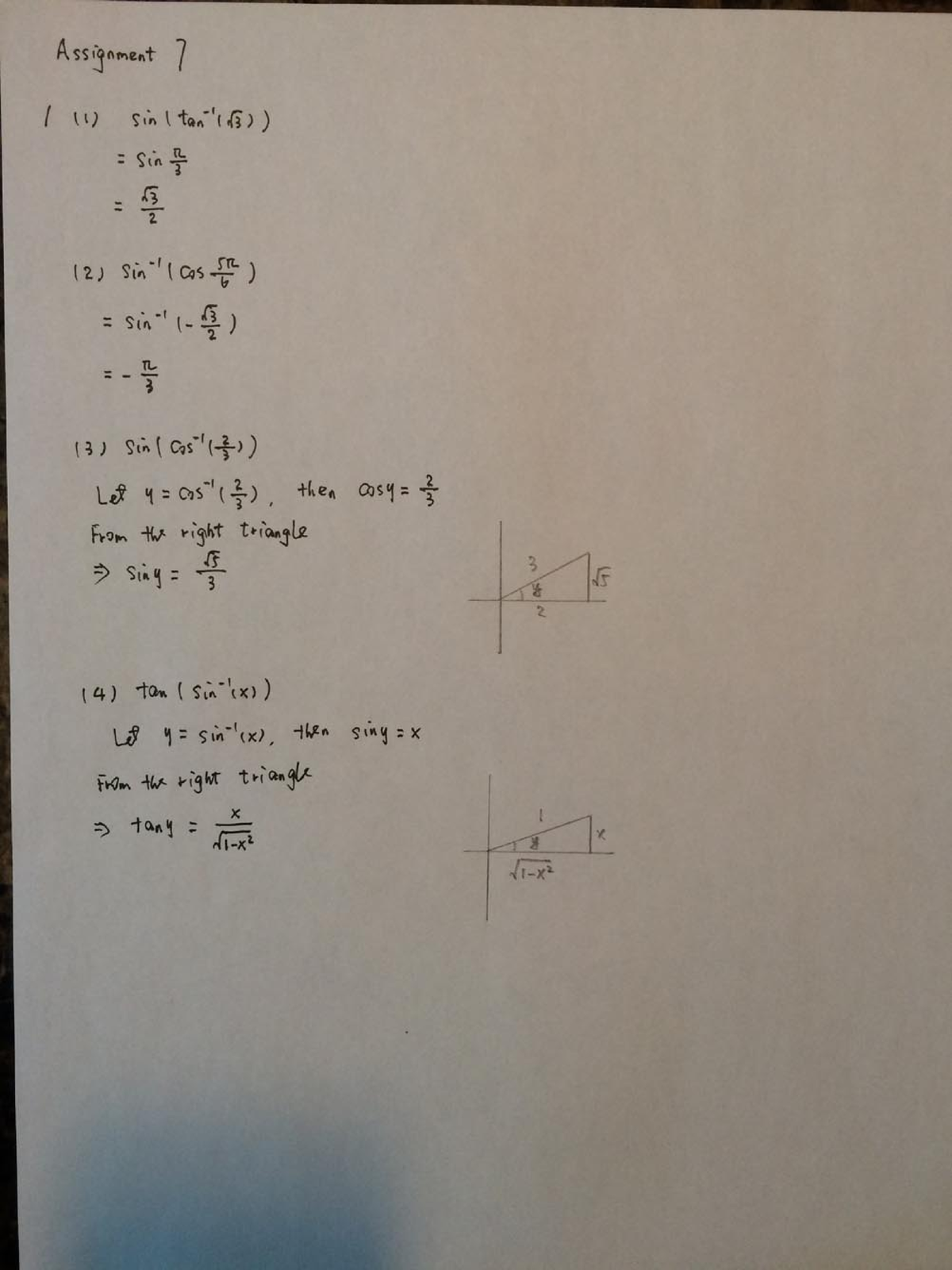 Assignment 7 Solution - Math 1000 - A SS 7 I U) : 2 H1 in 1M Bah W J 9 ...