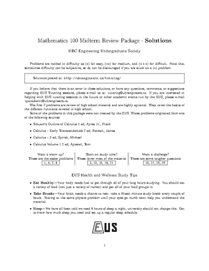 Solutions MATH 100 Midterm 2 Review 2024-25 - MATH 100 Midterm 2 Review ...