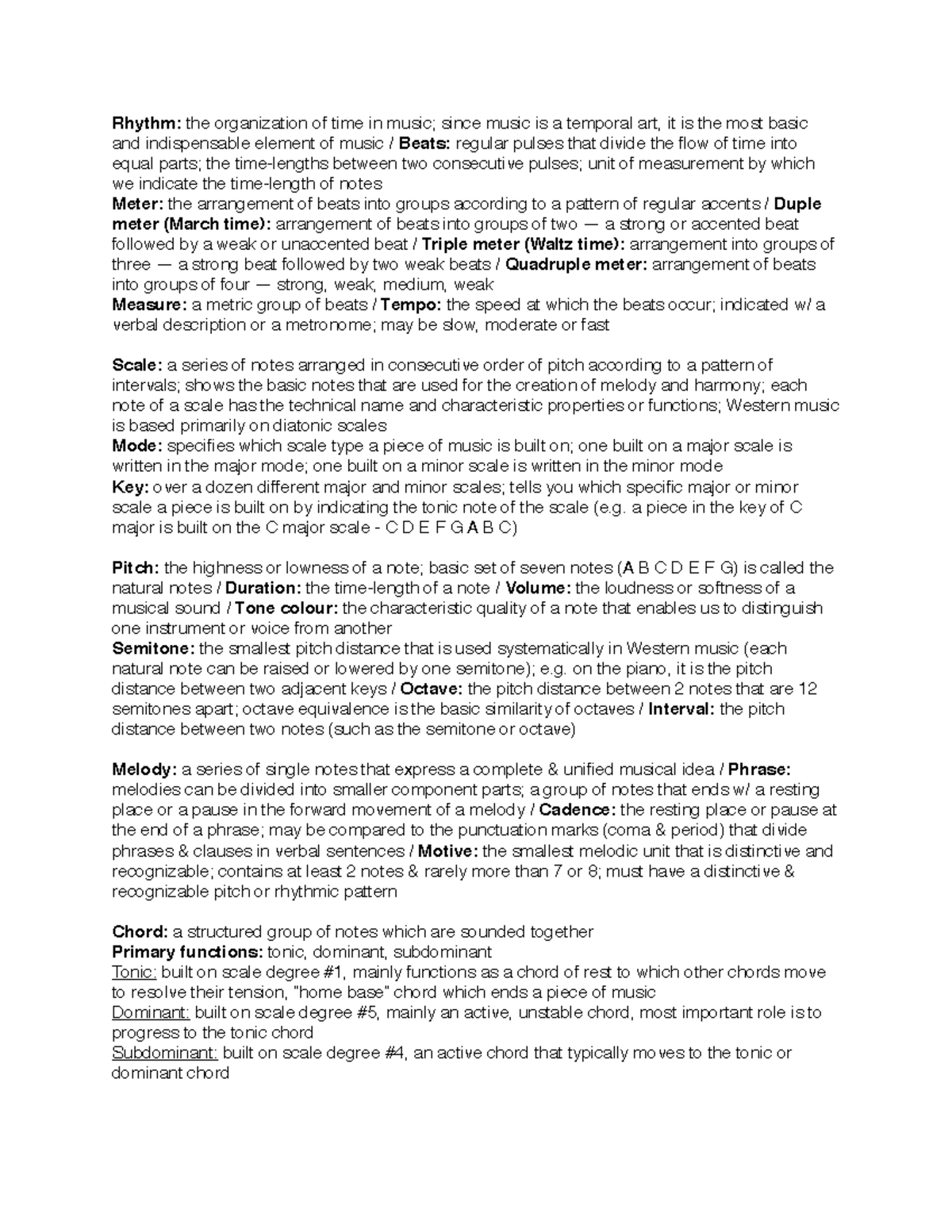 Music Test Notes 1 - Jazz Culture - Rhythm: the organization of time in ...