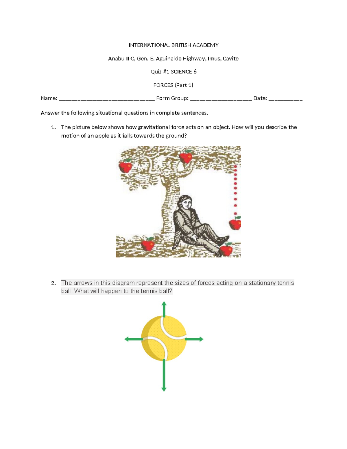 T3q1p1s6 - Assessment on Forces (Newton's Laws of Motion ...