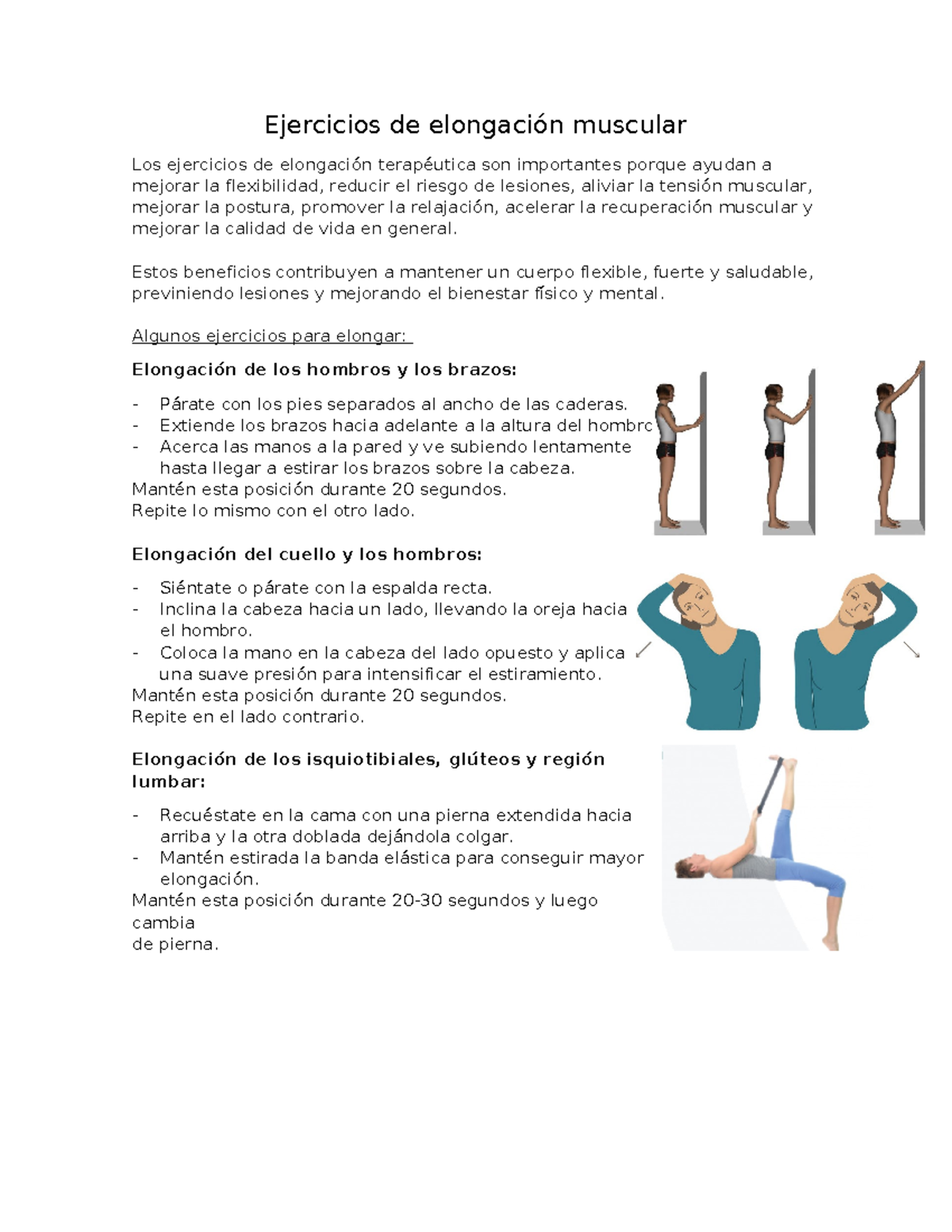 Ejercicios de elongación muscular - Ejercicios de elongación muscular ...