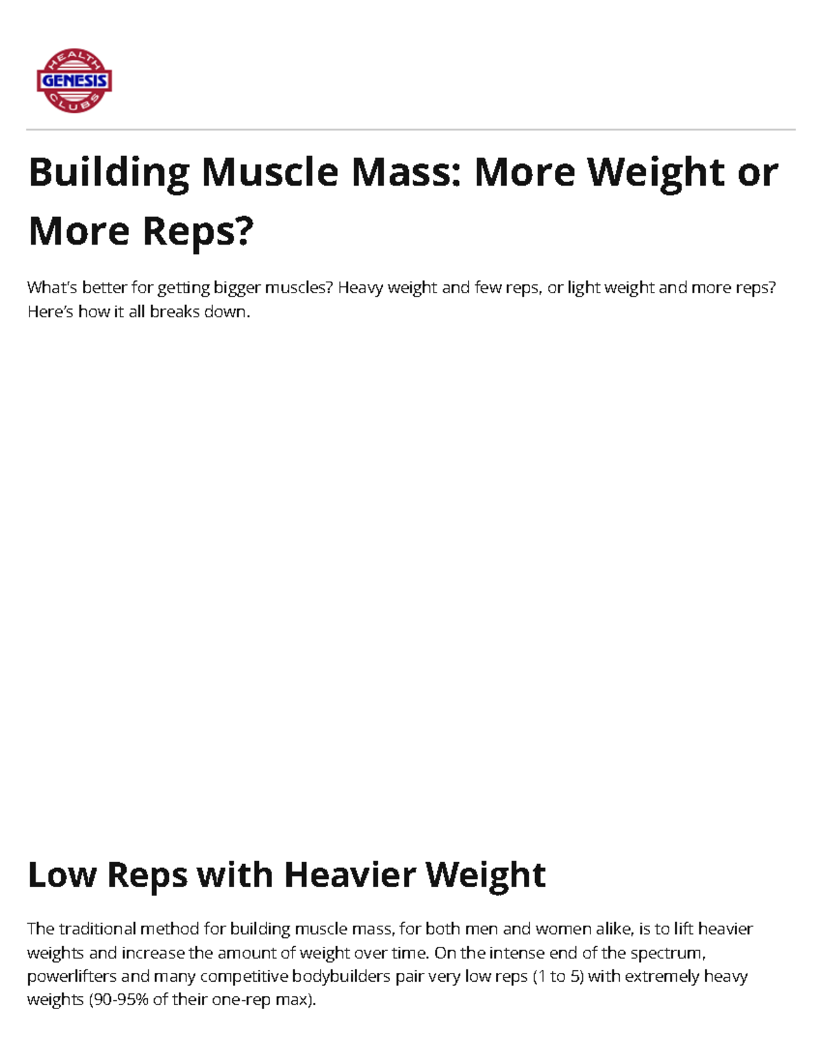 Building Muscle Mass: More Weight or More Reps - Building Muscle Mass ...