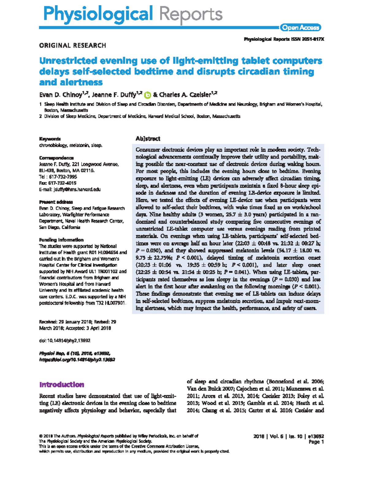 1. Tablets and circadian timing - Physiological Reports Open Access ...