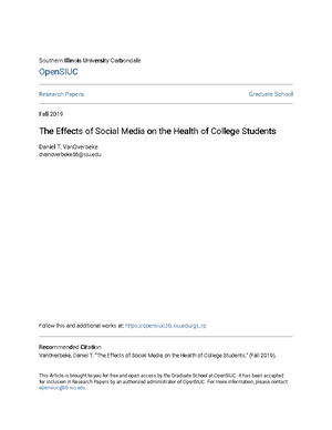 The Impacts of Social Media Usage on Students Mental Health Mathewson ...