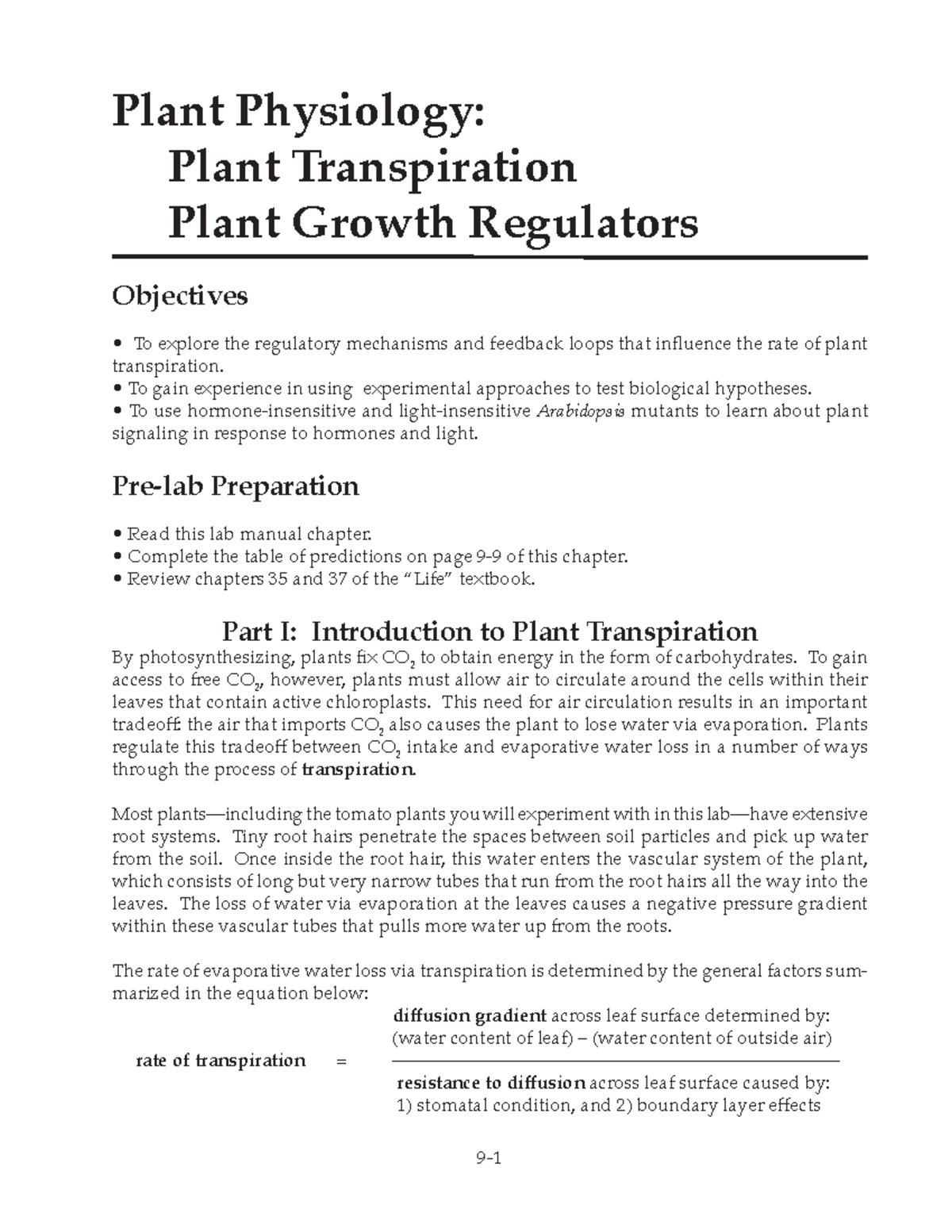 Ch. 9-Plant Physiology-102 - Plant Physiology: Plant Transpiration ...