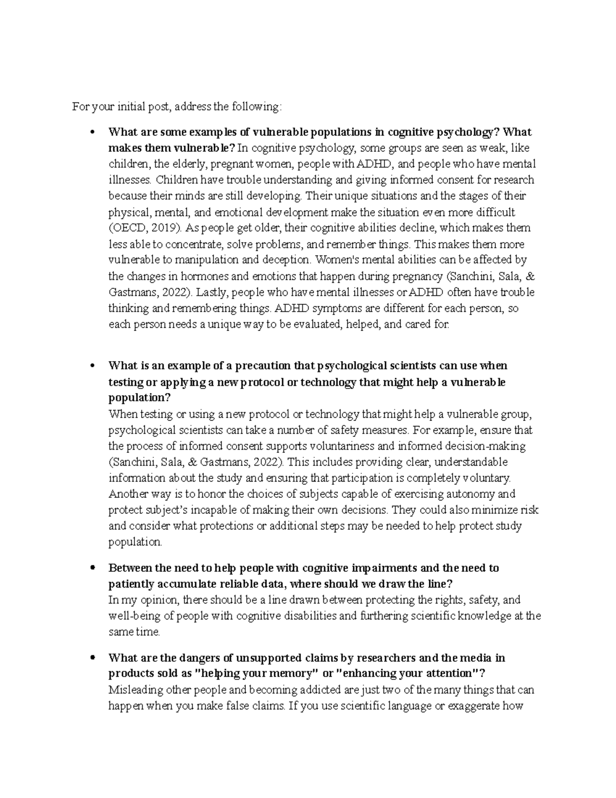 Discussion 7 psy cog - For your initial post, address the following ...