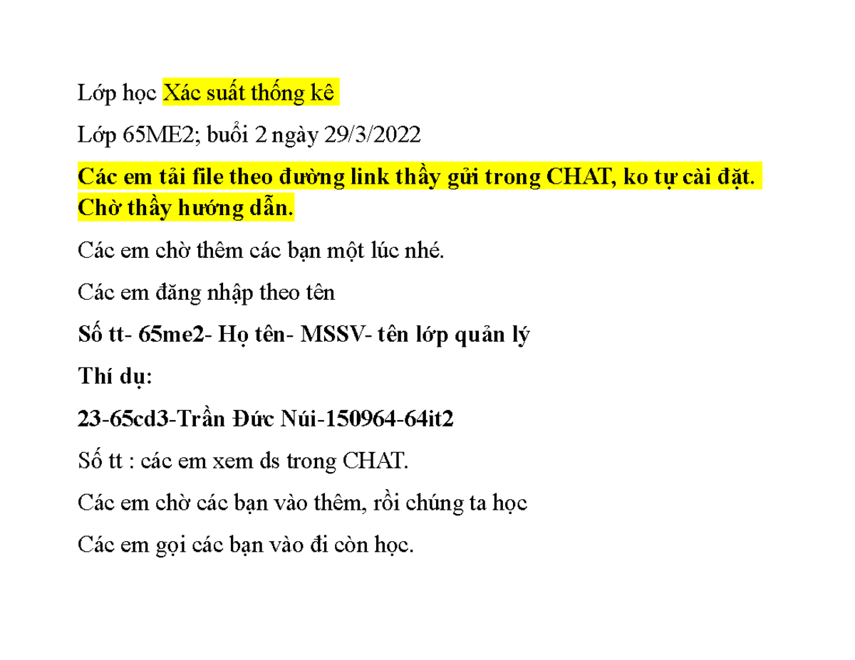 65ME2 buổi 3 3-4-2022 - fwefewf - Lớp học Xác suất thống kê Lớp 65ME2 ...