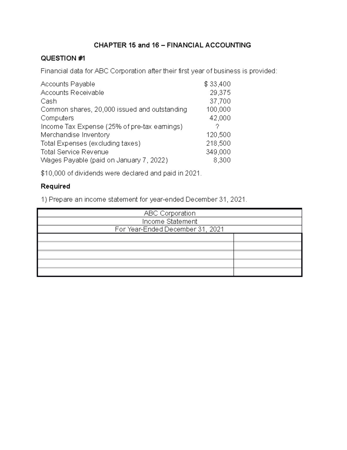 MGMT 8500-Fall 22-Mock Midterm - CHAPTER 15 and 16 – FINANCIAL ...