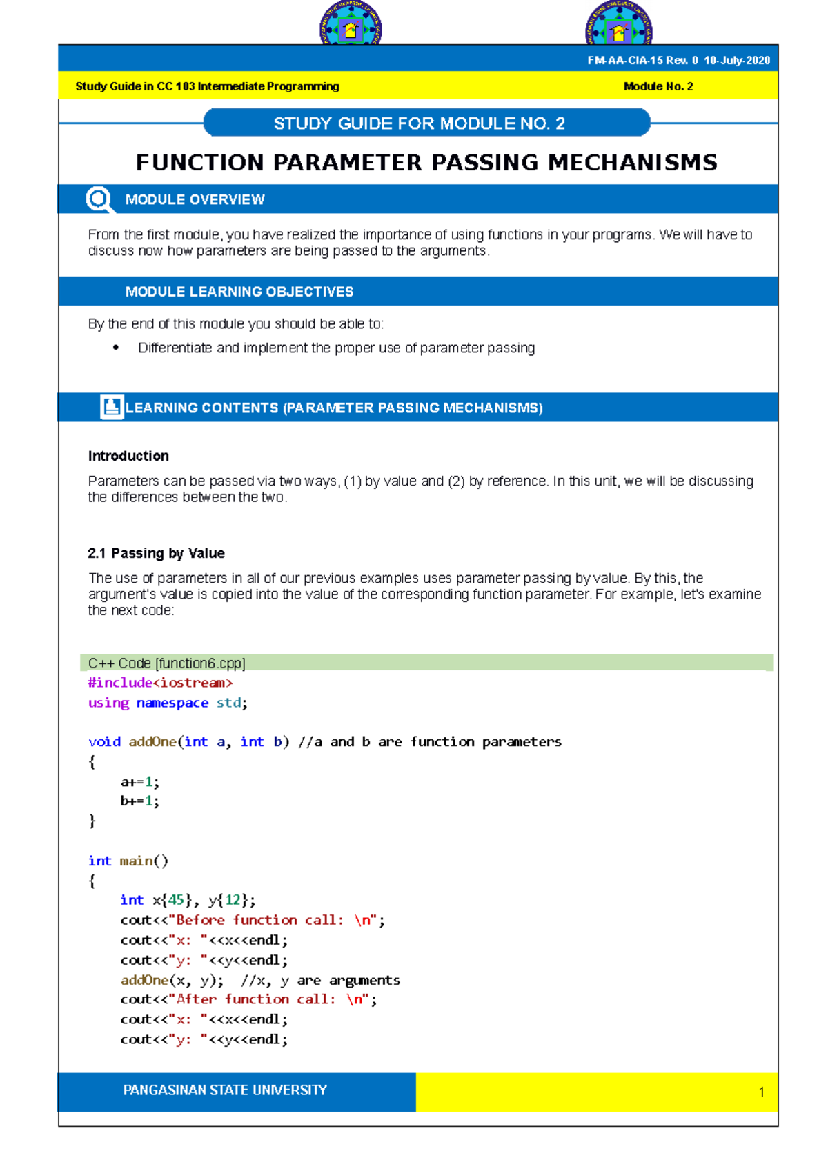 CC103-MOD2 (1)-2 - gudluck wbriwan! - PANGASINAN STATE UNIVERSITY Study Guide in CC 103 ...