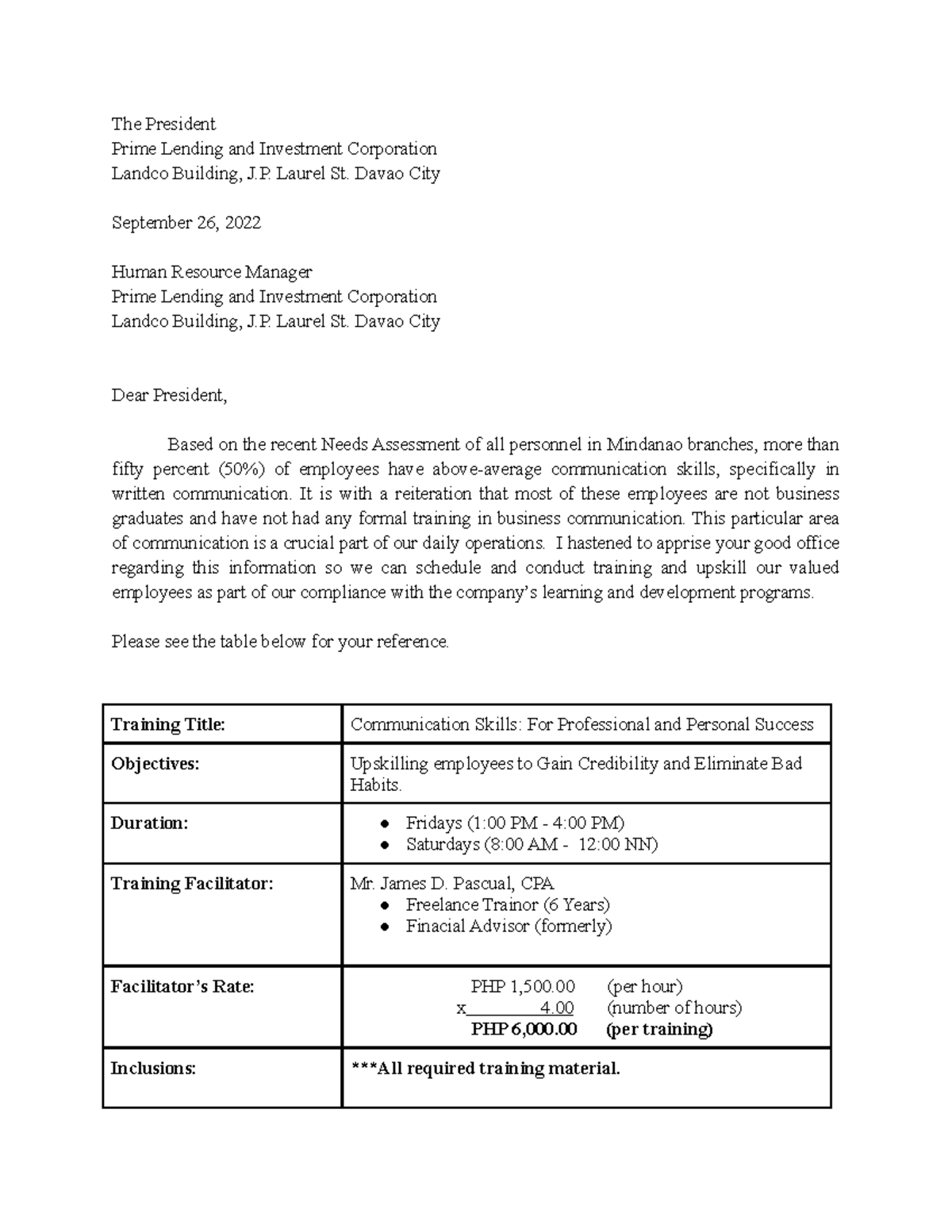 Prime Lending and Investment Corporation - The President Prime Lending ...