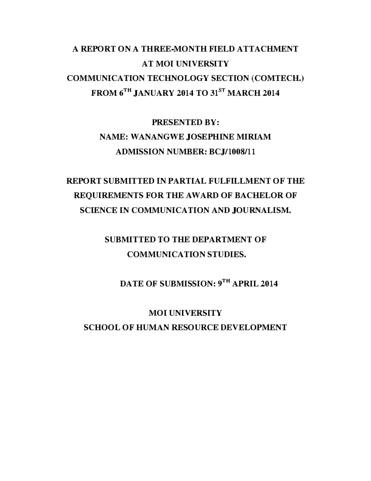 Writing an industrial attachment report - information communication ...