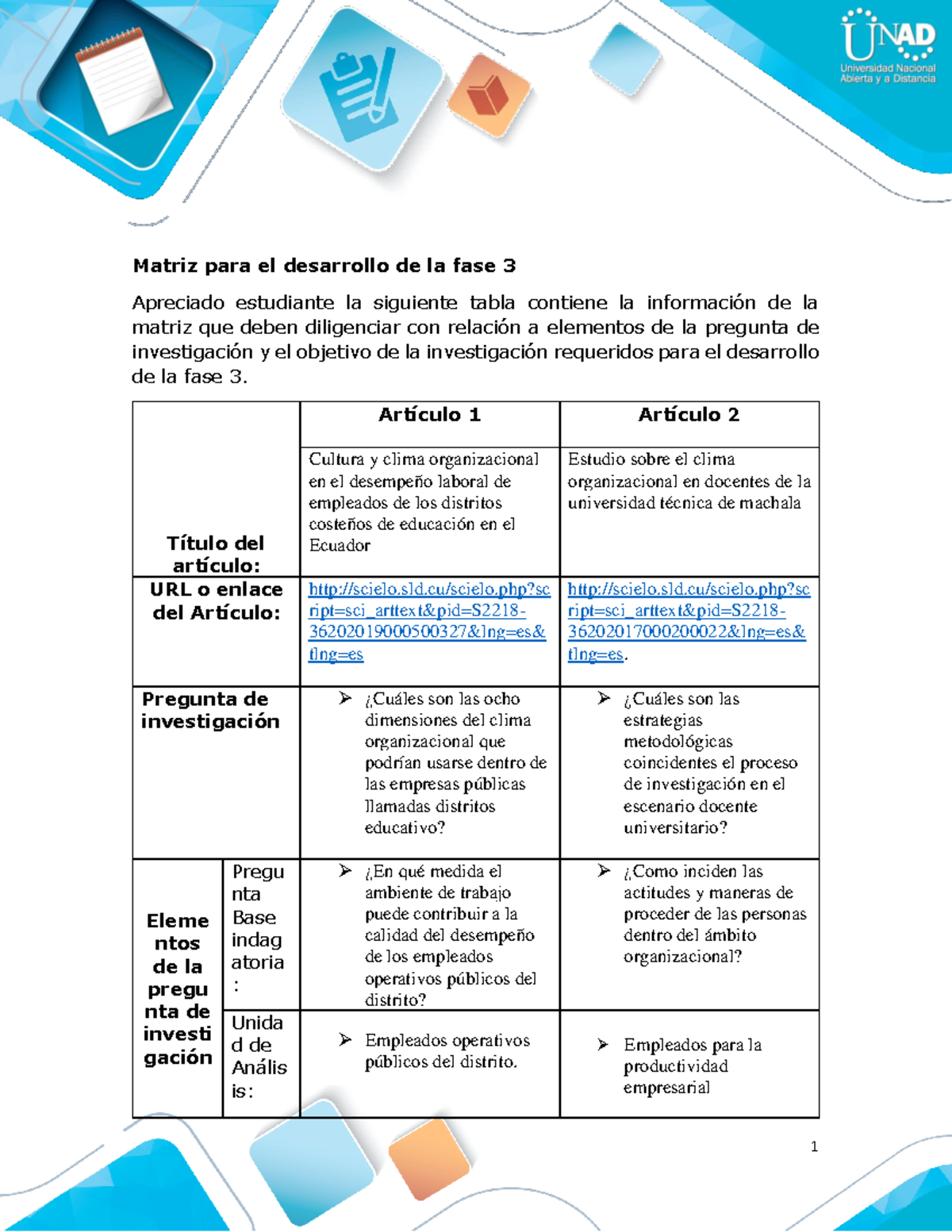 Anexo 2 - Matriz para el desarrollo de la fase 3 ( - 1 Matriz para el ...