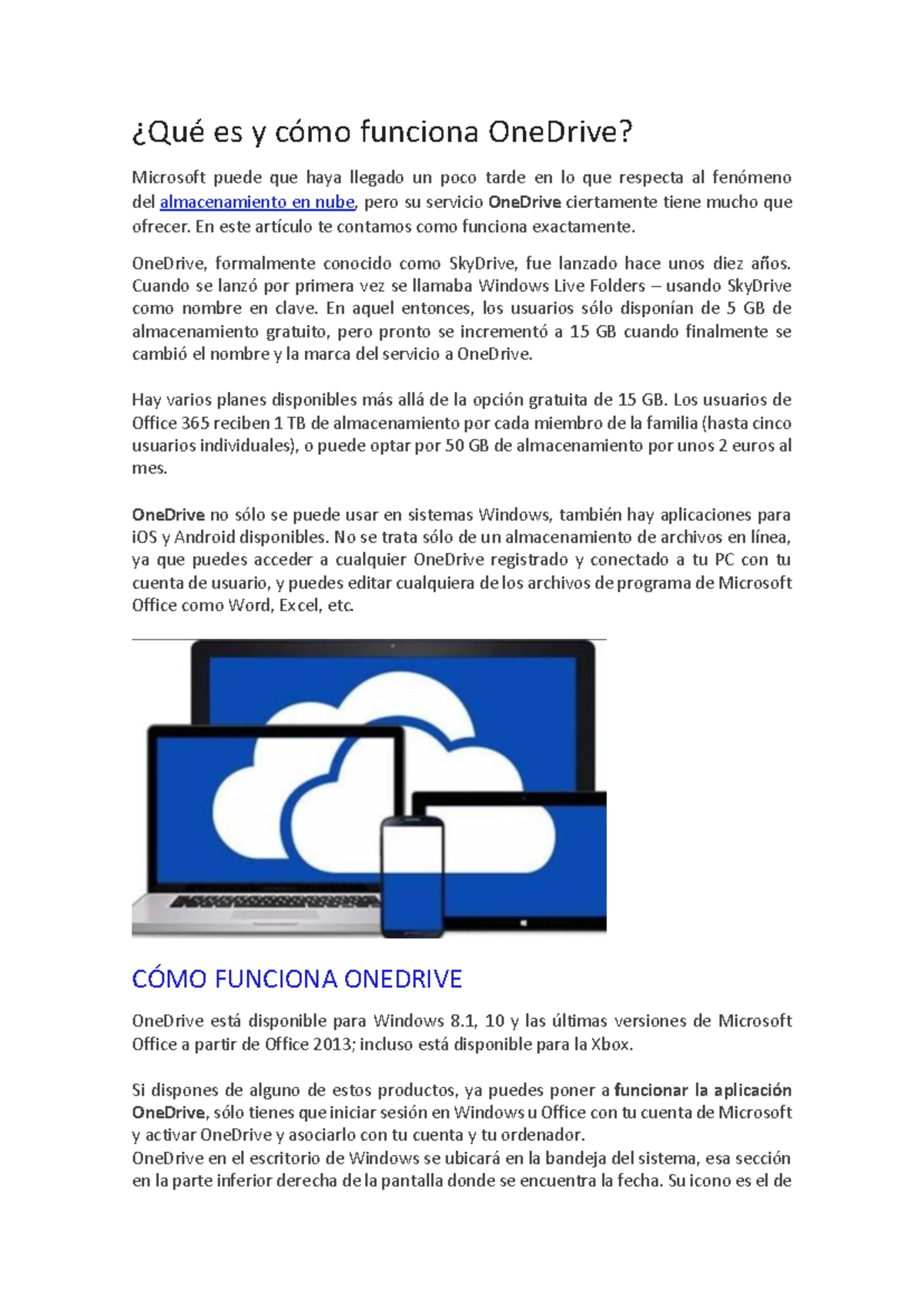Como Funciona One Drive - Dibujos Cute Para Imprimir