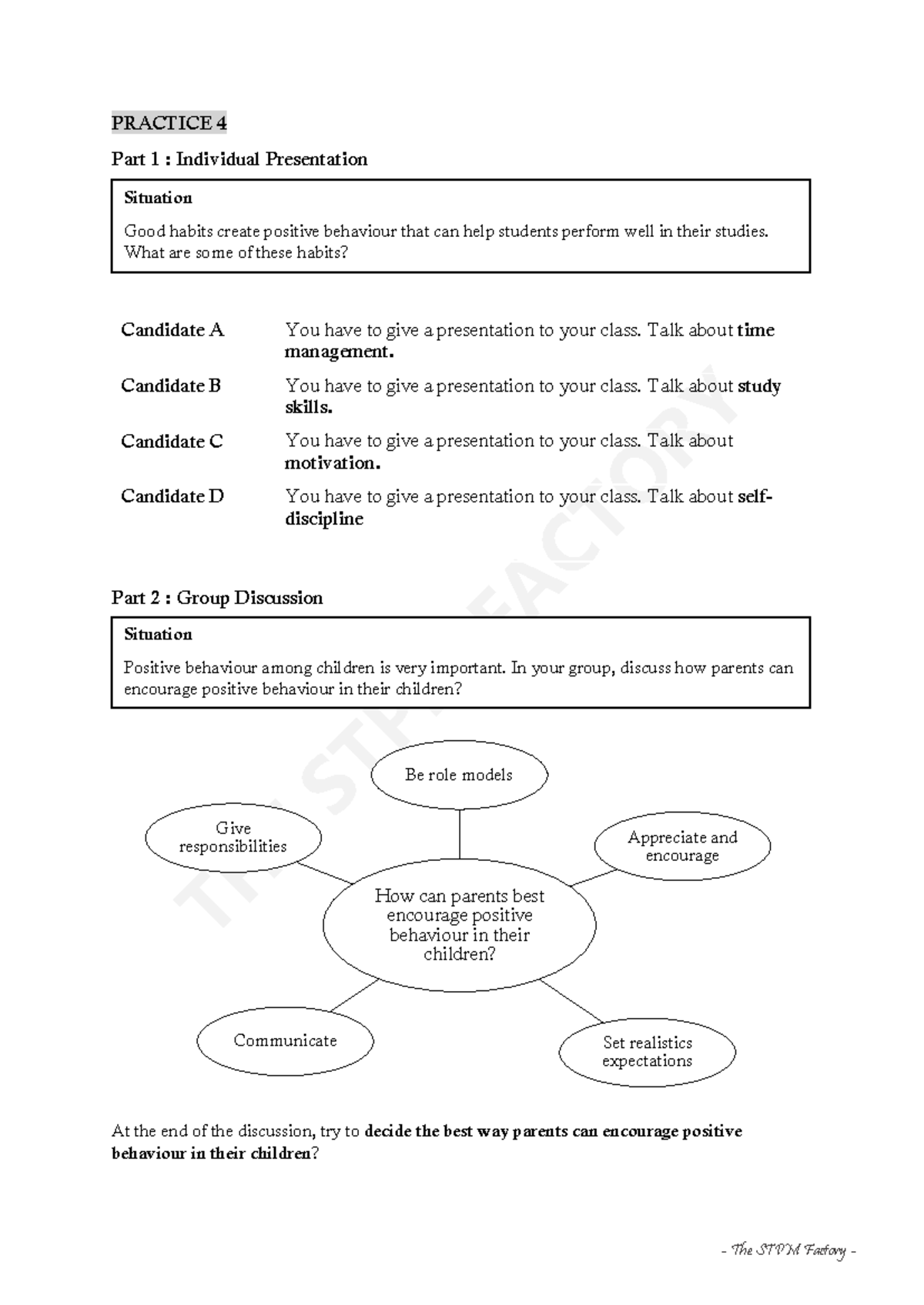 Speaking Practice 4 - MUET - THE STPM FACTORY PRACTICE 4 Part 1 ...