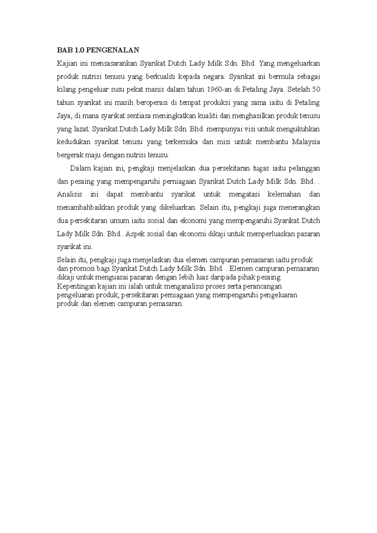 BAB 1 pengenalan 2019 - BAB 1 PENGENALAN Kajian ini mensasarankan ...