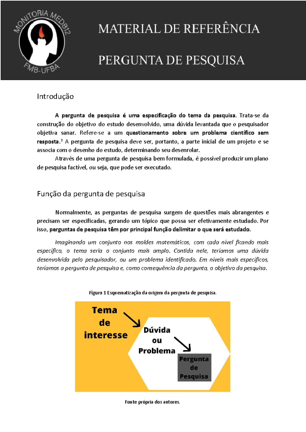 Material de referência - Pergunta de Pesquisa - Introdução A pergunta ...