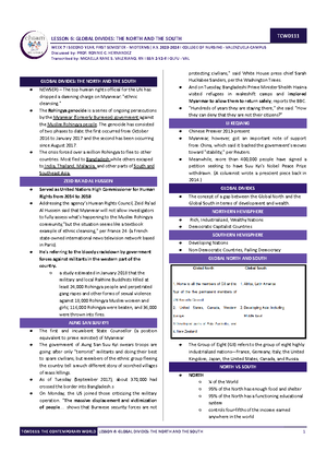 TCWD Week 2-The Global Economy Lecture - THE GLOBAL ECONOMY The ...