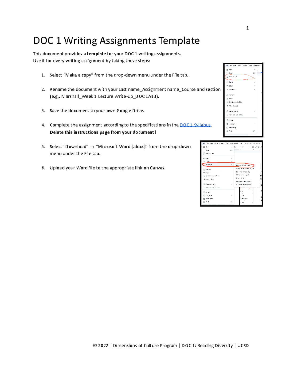 DOC 1 Writing Assignments Template 2 - DOC 1 Writing Assignments ...