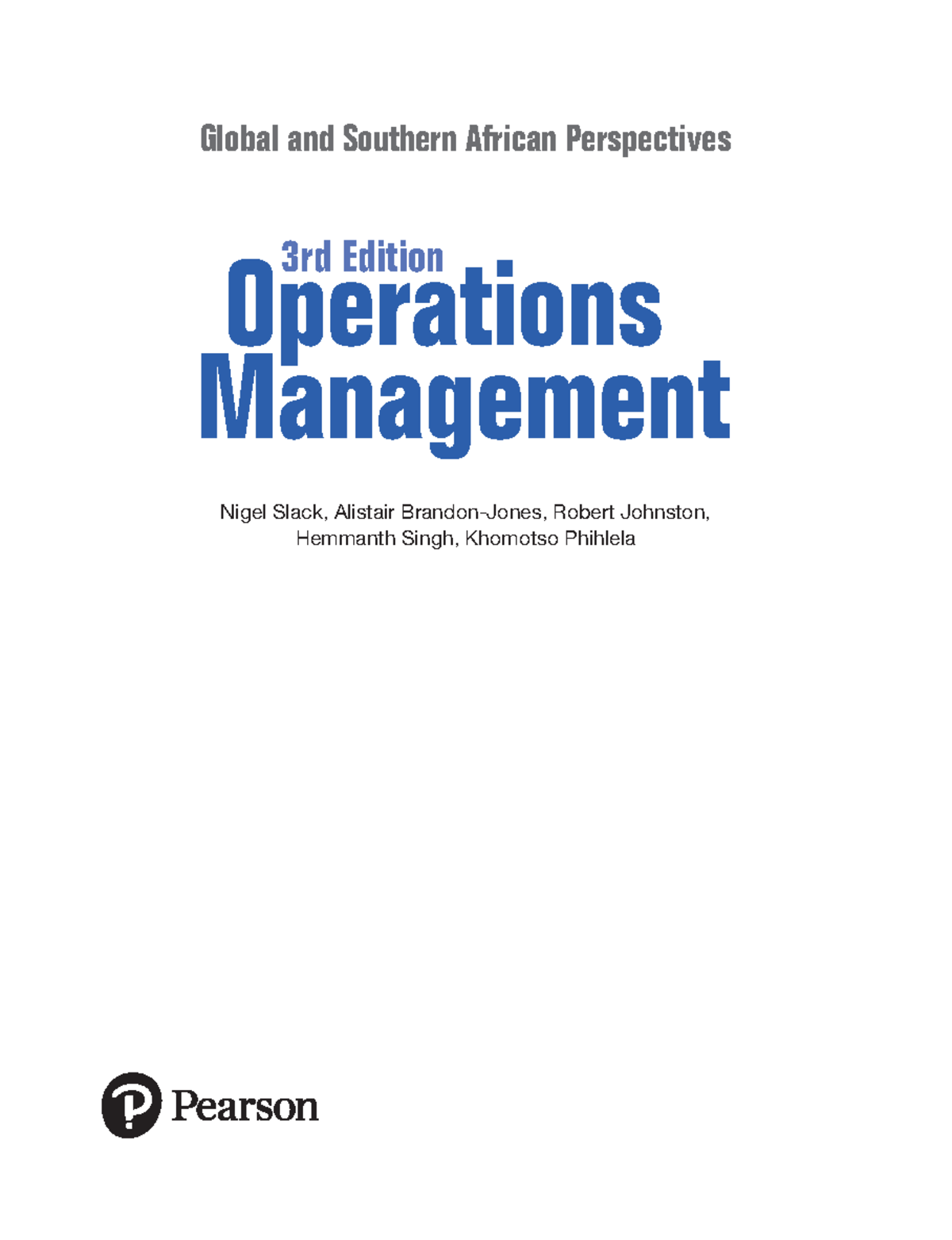 9781775789345 Operations Management Global and Southern African ...