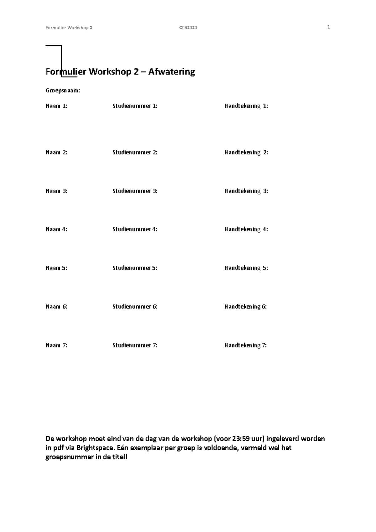 Invulformulier Workshop 2 Afwatering (2) - Formulier Workshop 2 ...