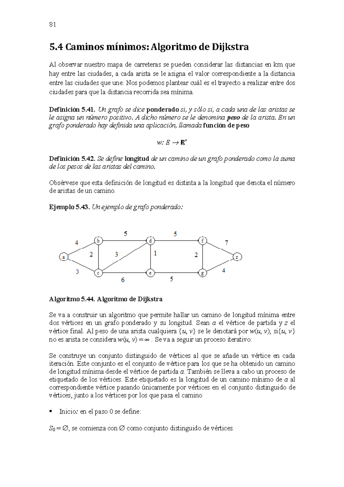 Tema 5 - Caminos mínimos: Algoritmo de Dijkstra - 5 Caminos mínimos ...