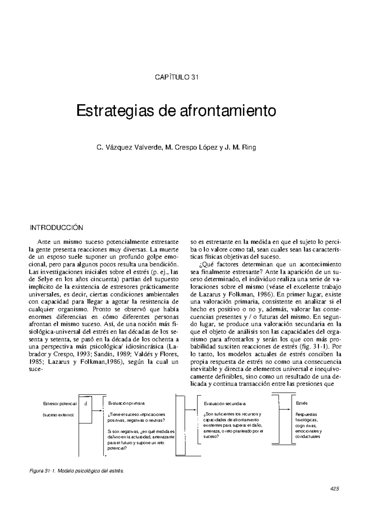 C vazquez estrategias de afrontamiento - CAPÍTULO 31 Estrategias de ...