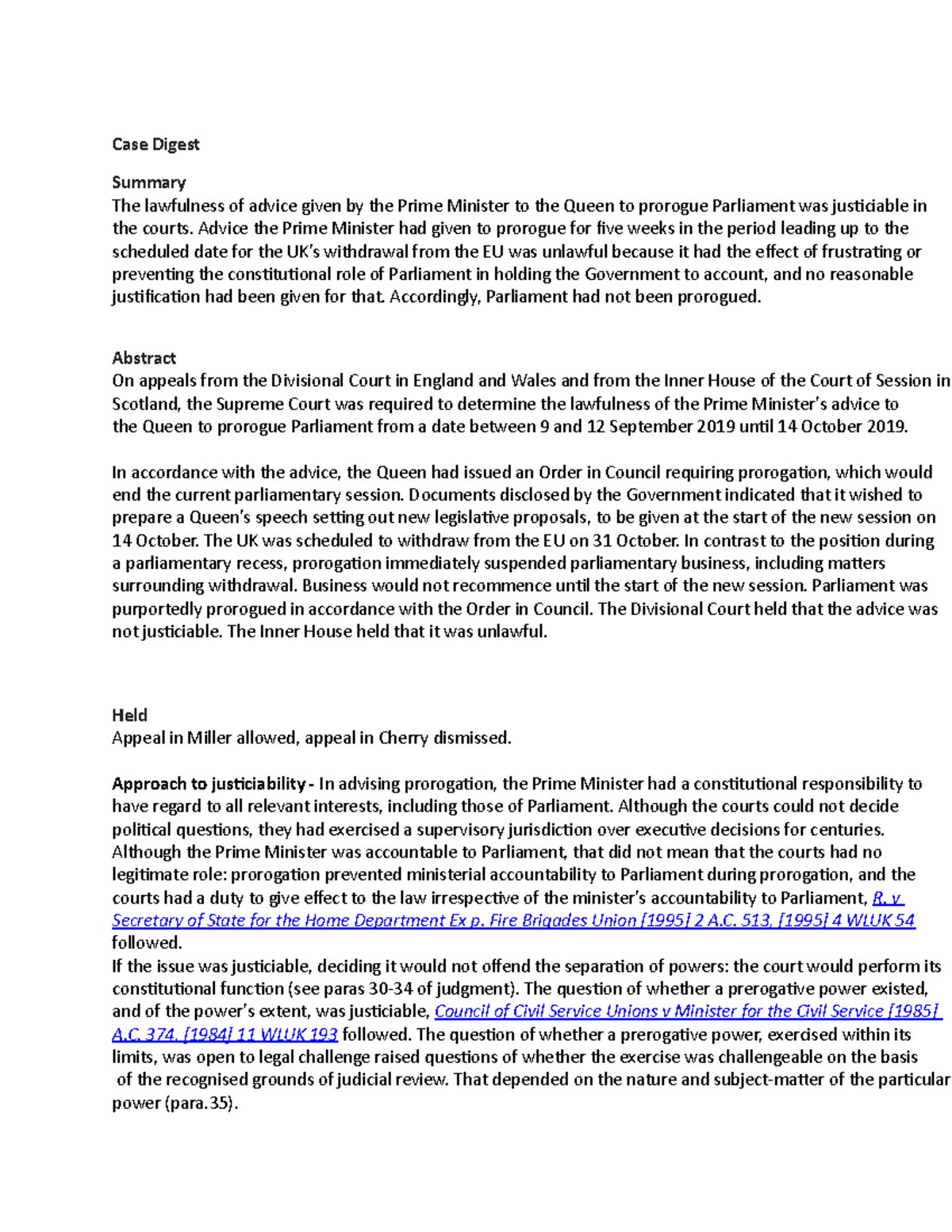 Case Digest - Case Digest Summary The lawfulness of advice given by the ...