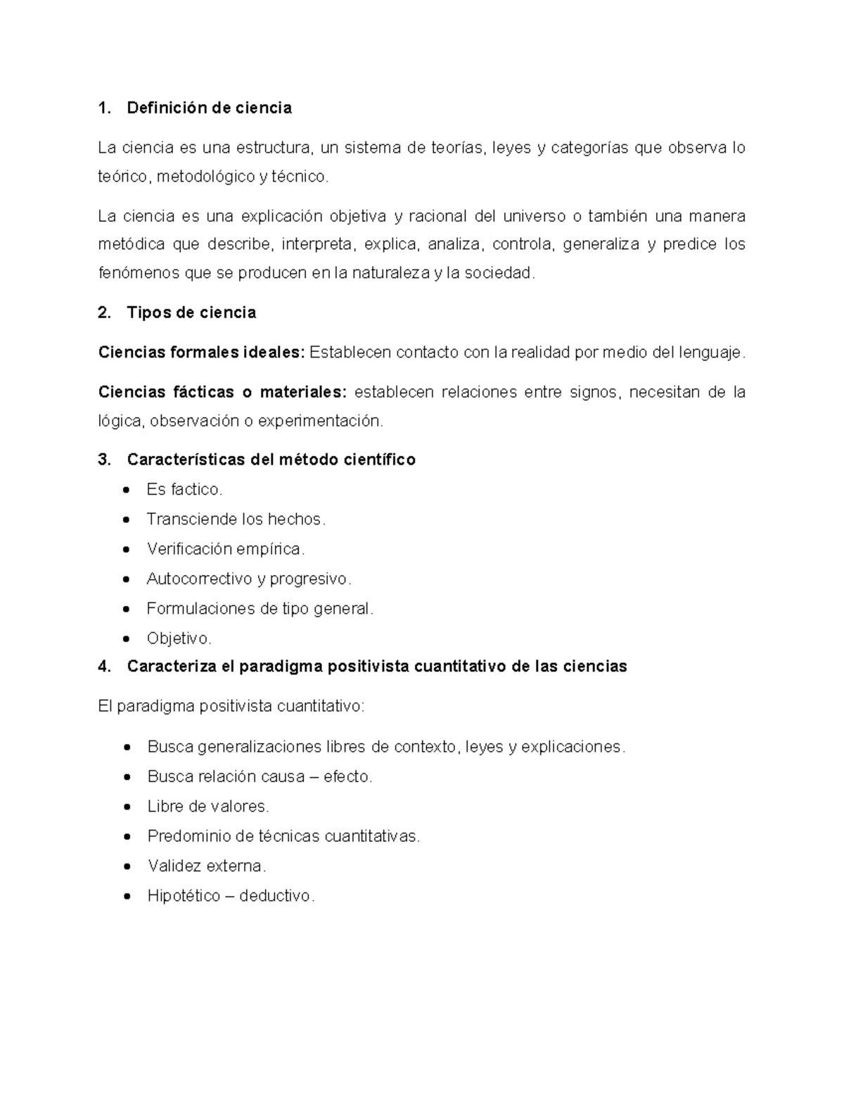 Definición de ciencia y tipos de ciencia - 1. DefiniciÛn de ciencia La ...