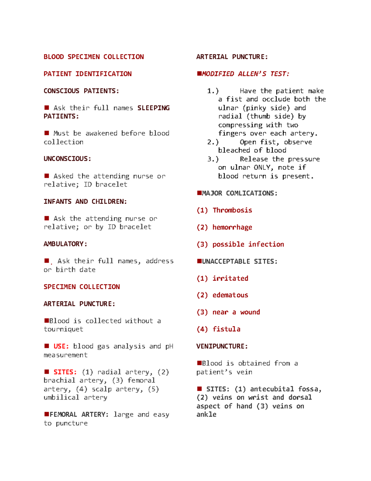 Blood Specimen Collection_ Immunohematology - BLOOD SPECIMEN COLLECTION ...