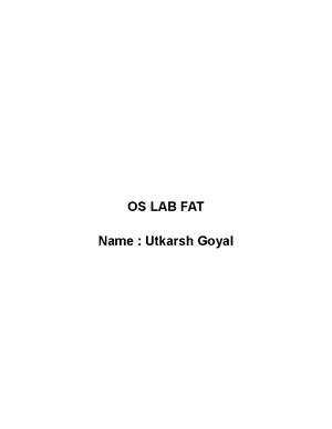 OS LAB Answers 2 - Lab work - OS LAB Assessment- Name: Utkarsh Goyal Reg: 19BIT SLOT: L57+ a ...