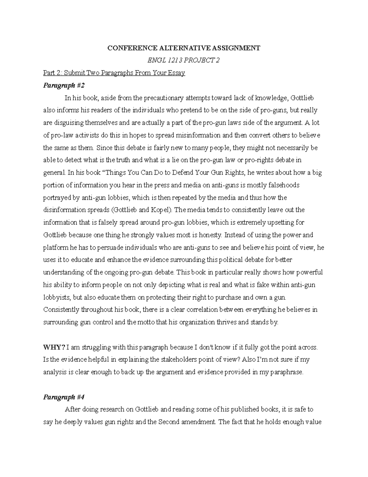 Conference Alternative Assignment - CONFERENCE ALTERNATIVE ASSIGNMENT ...