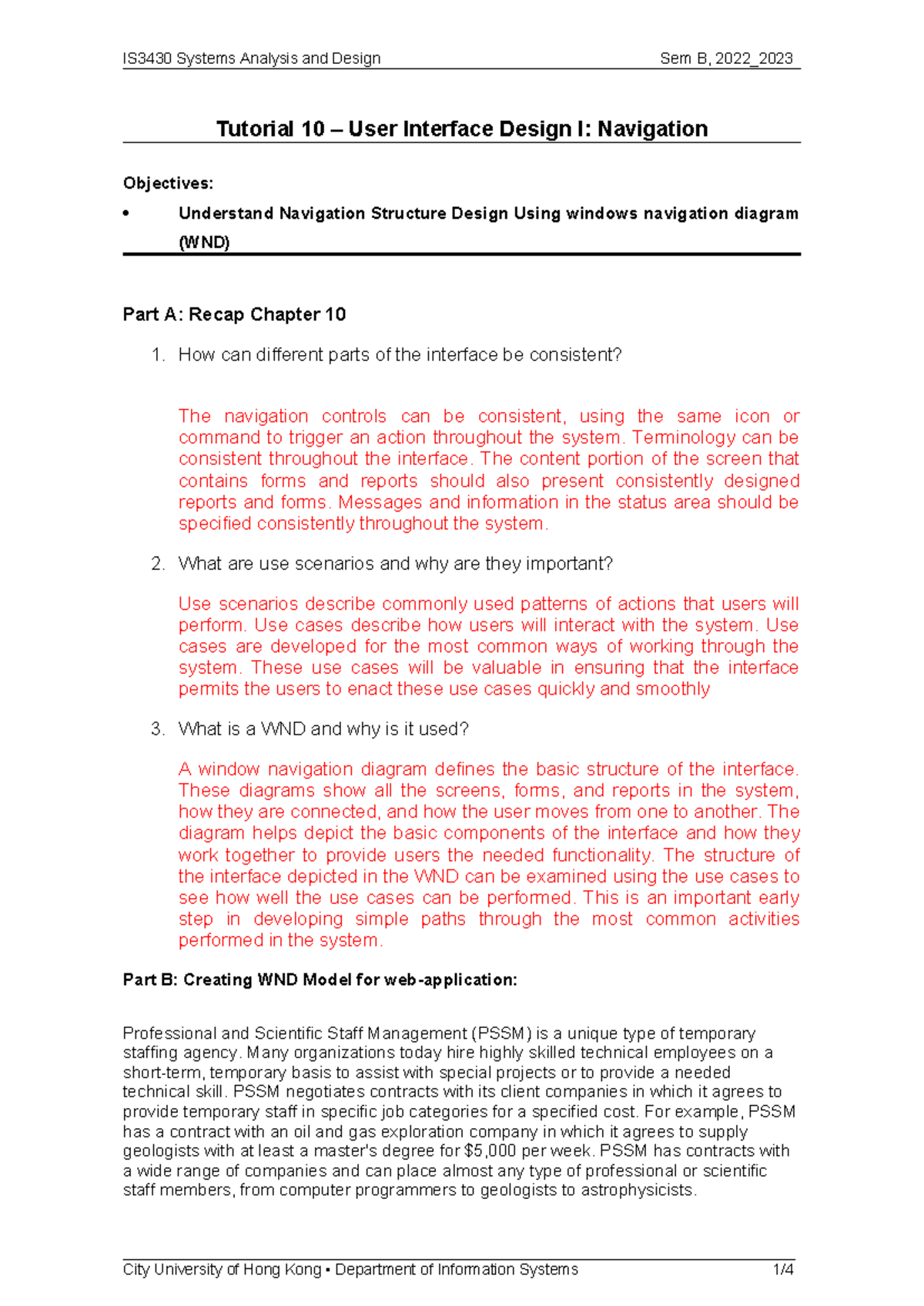 Is3430 Tutorial Week10 Reference Solution V1 Tutorial 10 User Interface Design I Navigation