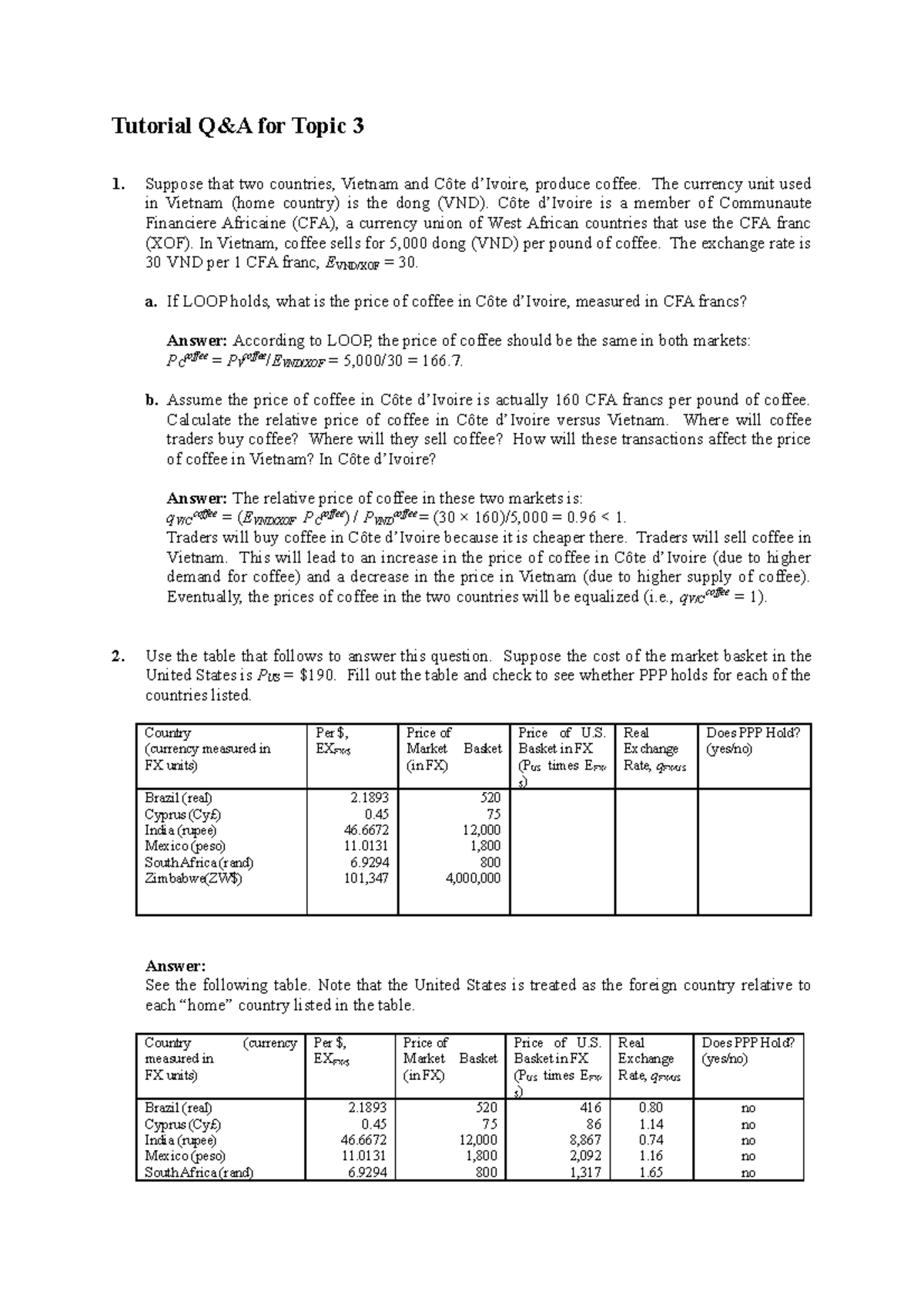 Tutorial QA for Topic 3 - Tutorial Q&A for Topic 3 1. Suppose that two ...