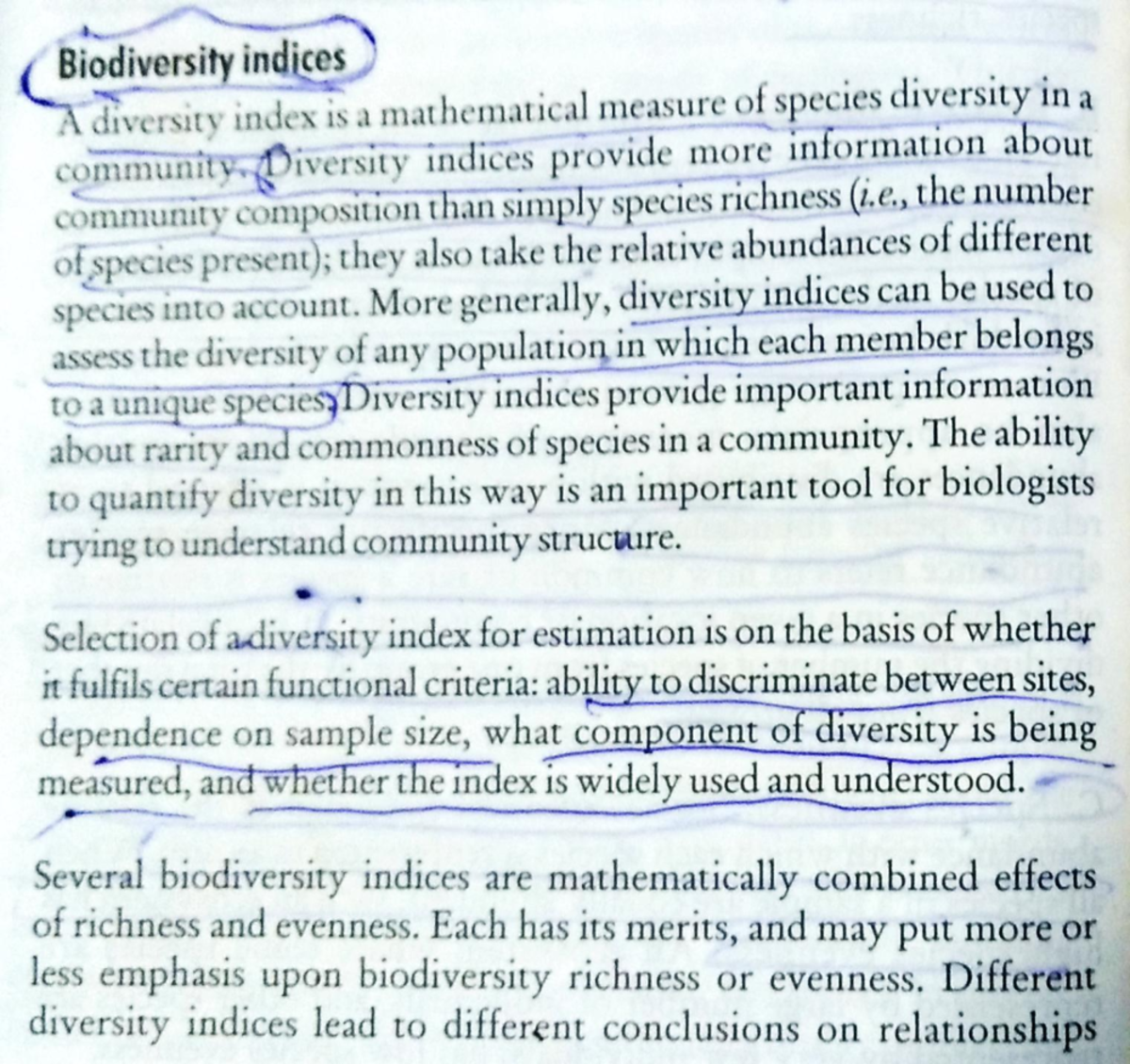 Biodiversity indices - , the number ofspecies present); they also take ...