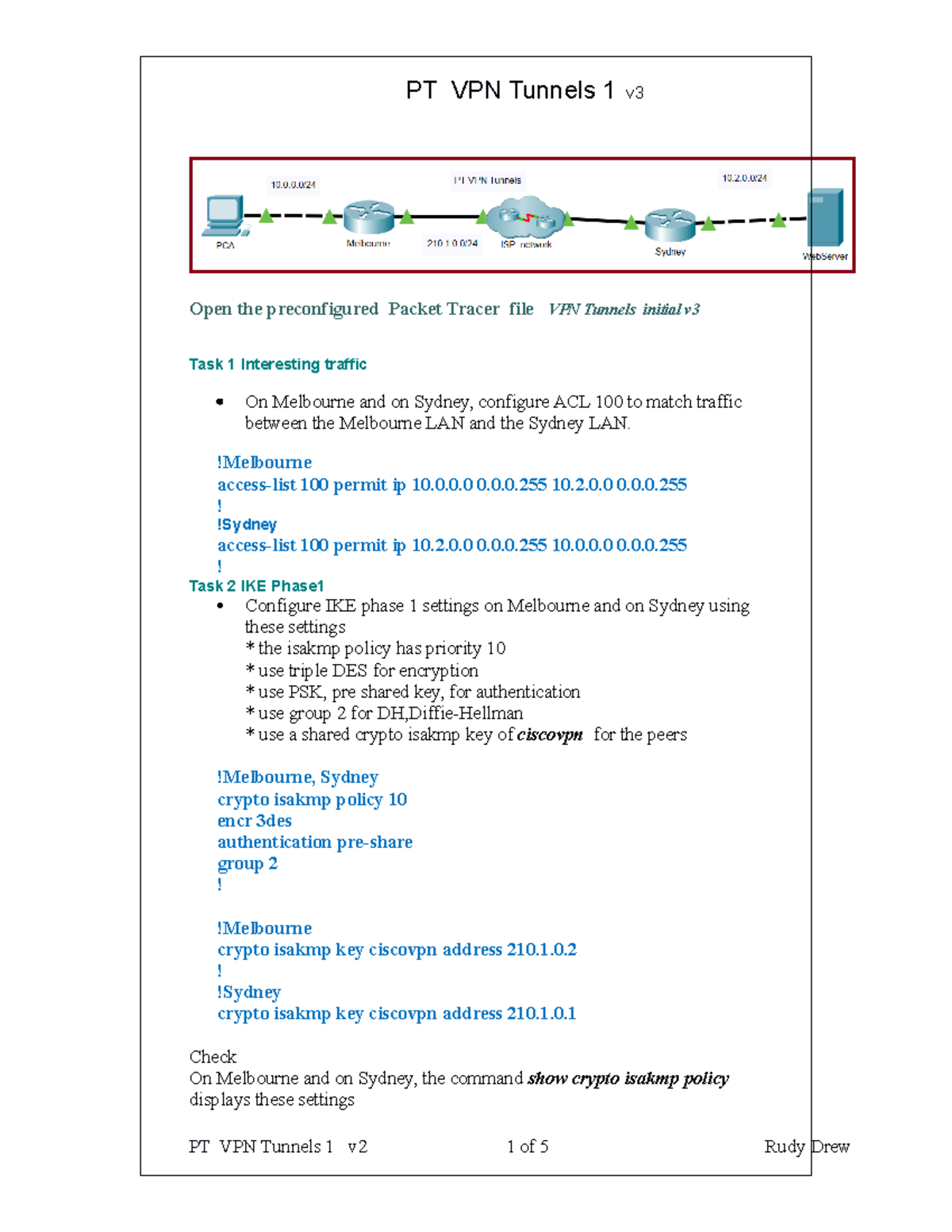 PT VPN tunnels 1 v3 - Good Luck - COSC2385 - RMIT University - Studocu