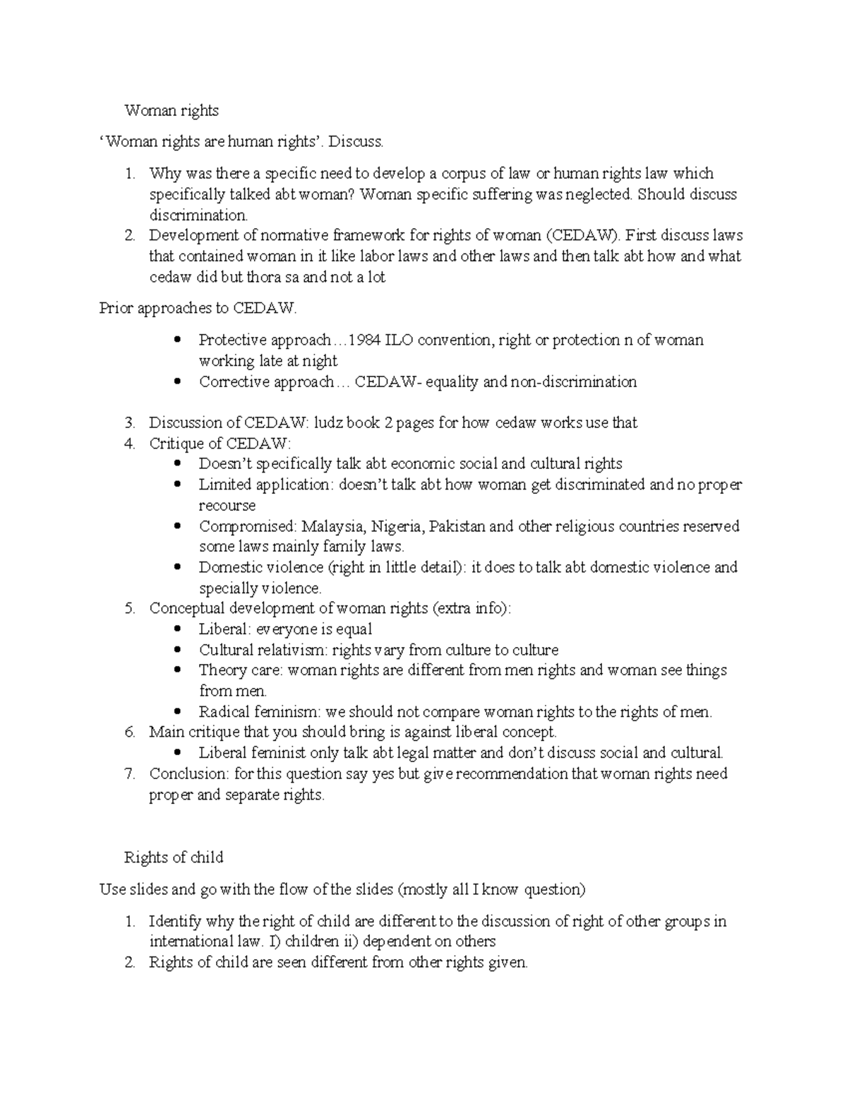 Ans structure iphr - Woman rights ‘Woman rights are human rights ...