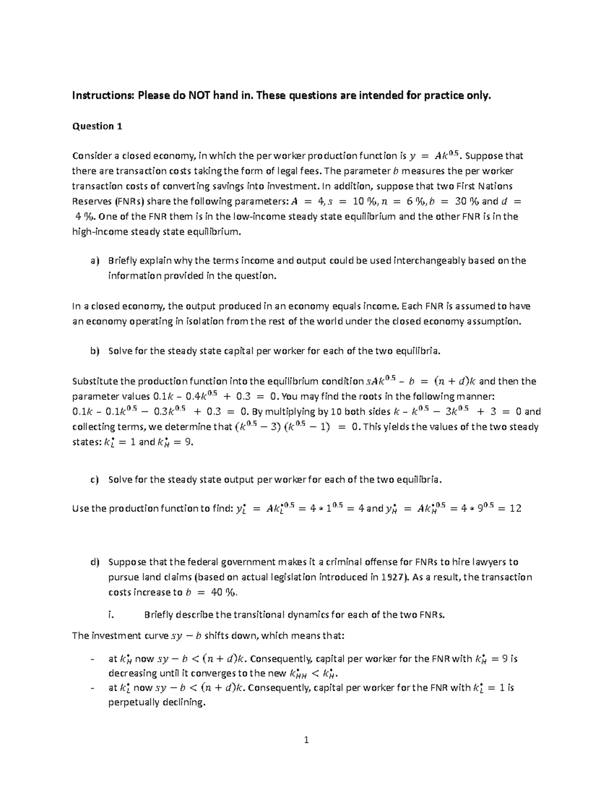 Problem set 2 - exams questions and answers - Instructions: Please do ...