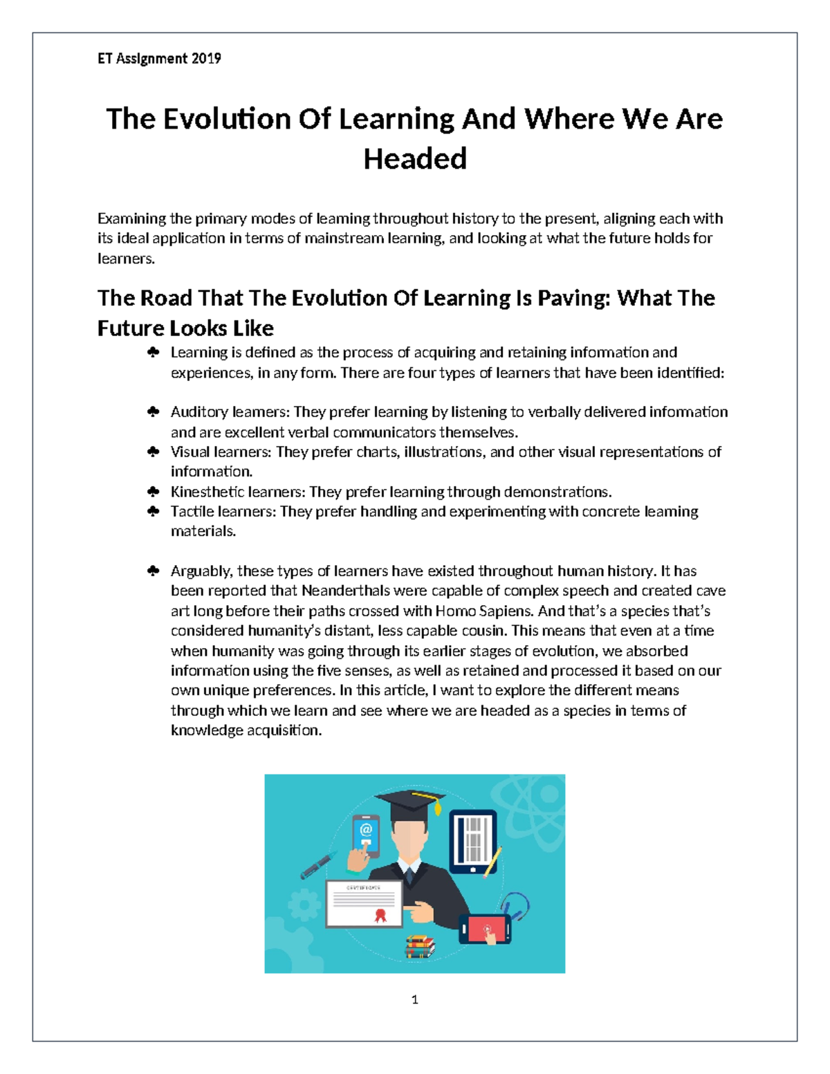 IT IS ABOUT EDUCATION - The Evolution Of Learning And Where We Are ...