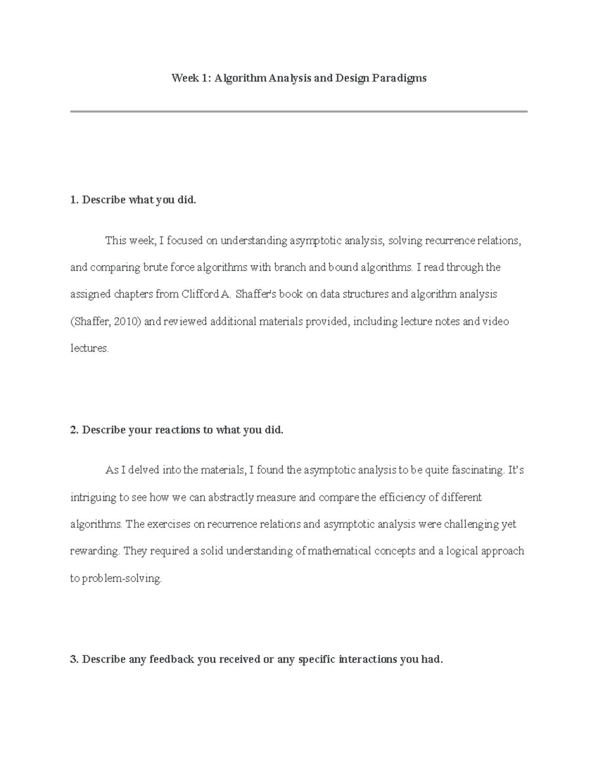 Learning journal entry 01 (cs 3304) - Week 1: Algorithm Analysis and ...